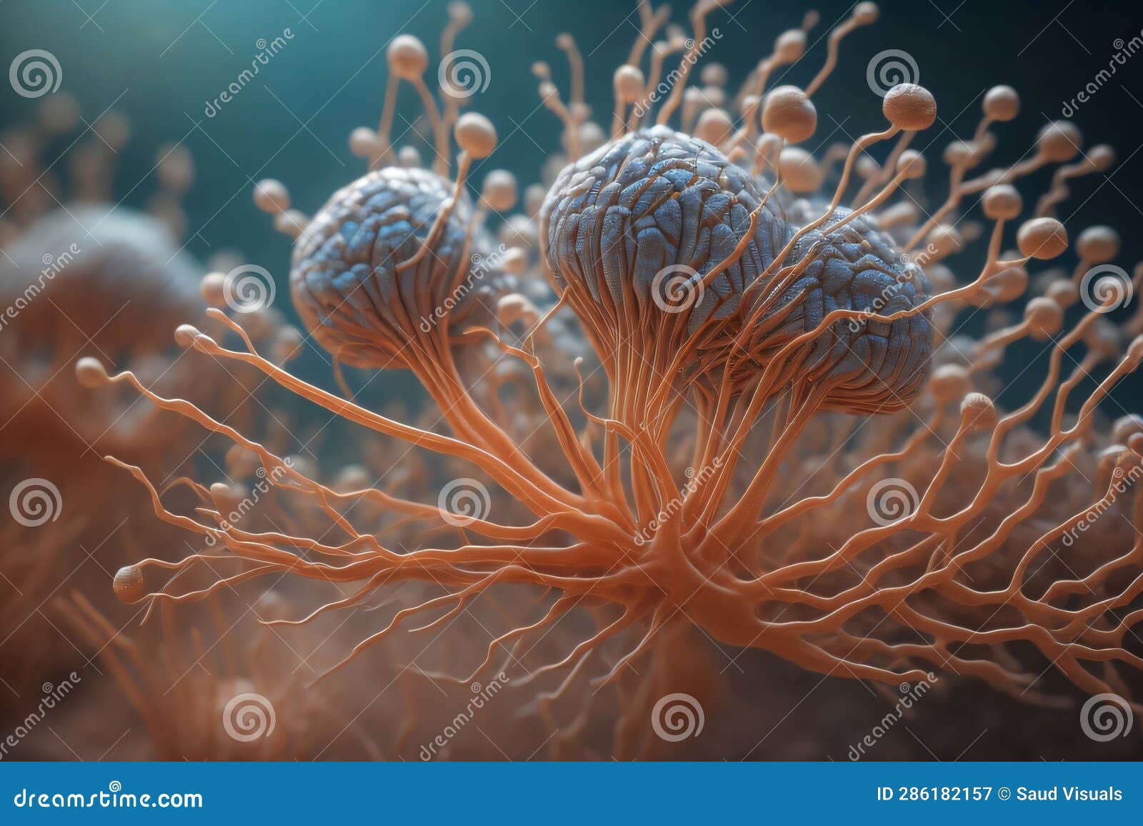 Closeup View of Human Brain Cells, Neuron with Branching Dendrites and ...