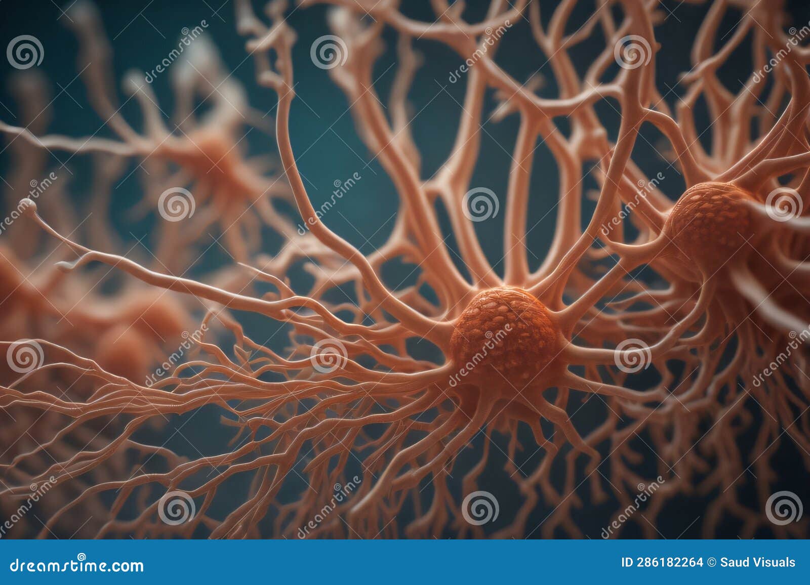 Closeup View of Human Brain Cells, Neuron with Branching Dendrites and ...