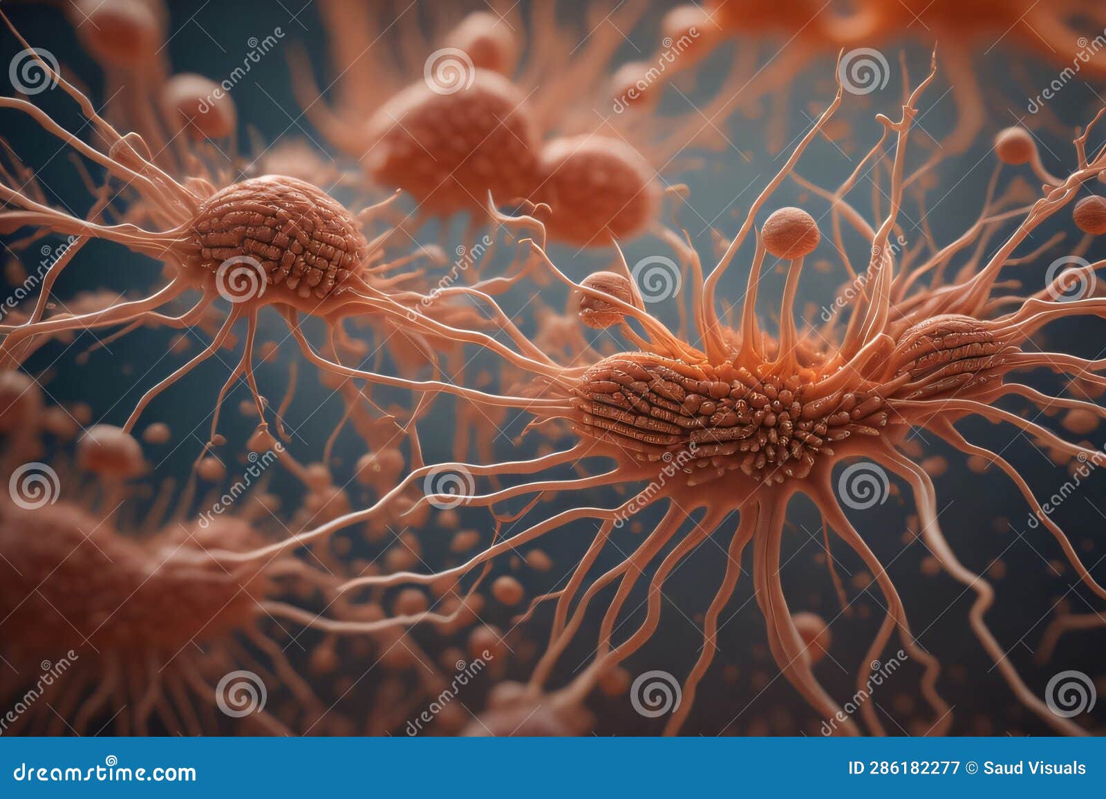 Closeup View of Human Brain Cells, Neuron with Branching Dendrites and ...