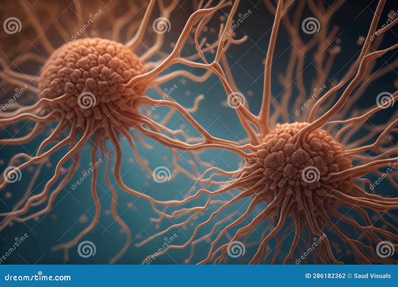 Closeup View of Human Brain Cells, Neuron with Branching Dendrites and ...