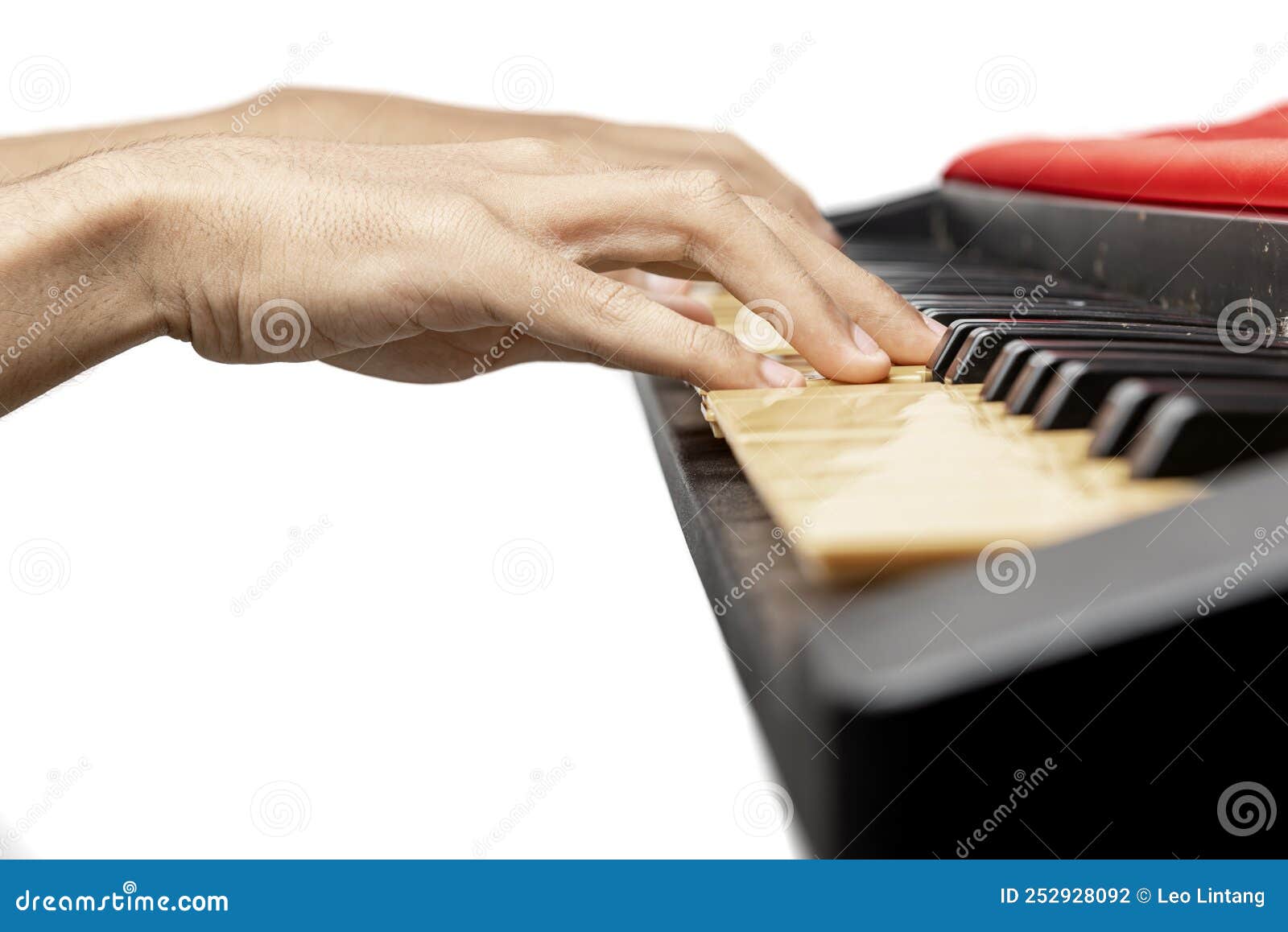 Closeup View of Human Hand Playing Electronic Piano Keyboard Stock ...
