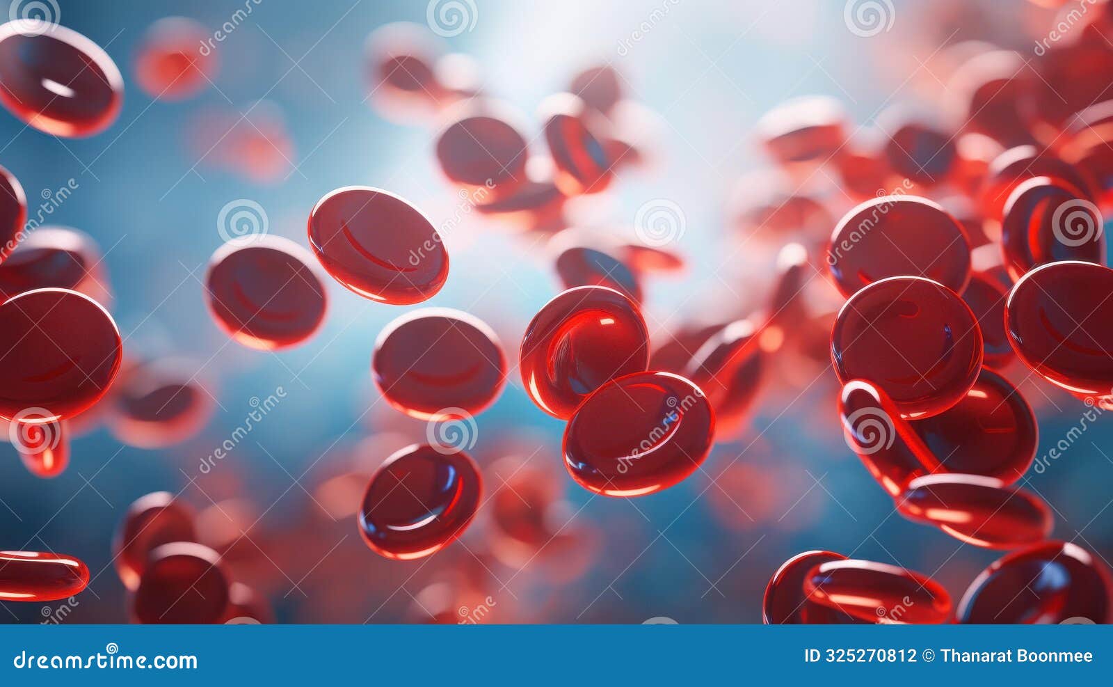 Visualization of Red Blood Cells Flowing in a Human Vessel Stock ...