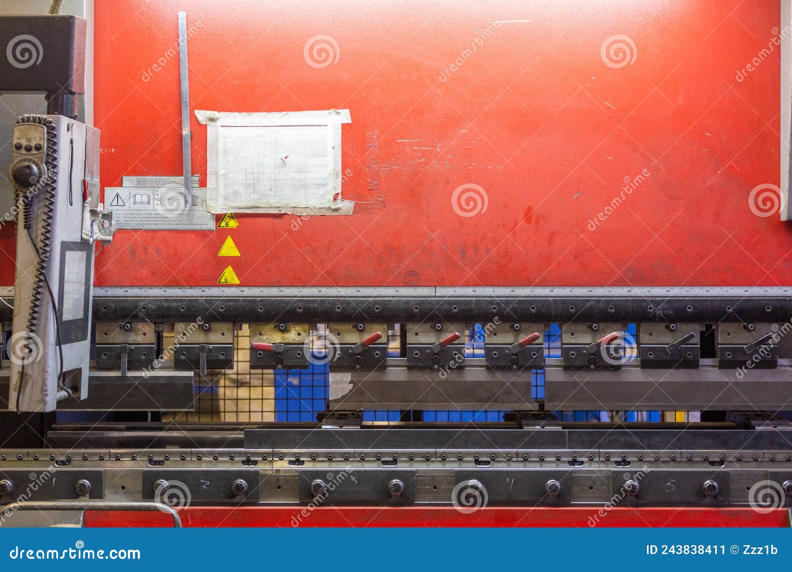 Closeup View of Industrial Sheet Bending Press Brake with Tool Stock ...