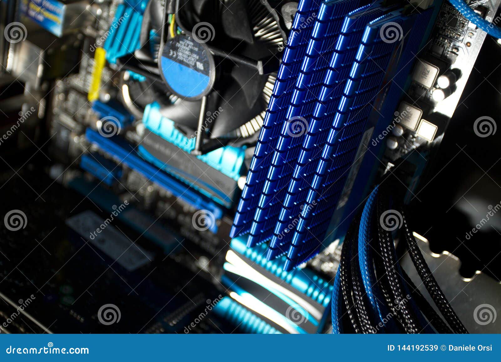 Closeup View of Inside Computer Circuit Board Parts. Computer Modding ...