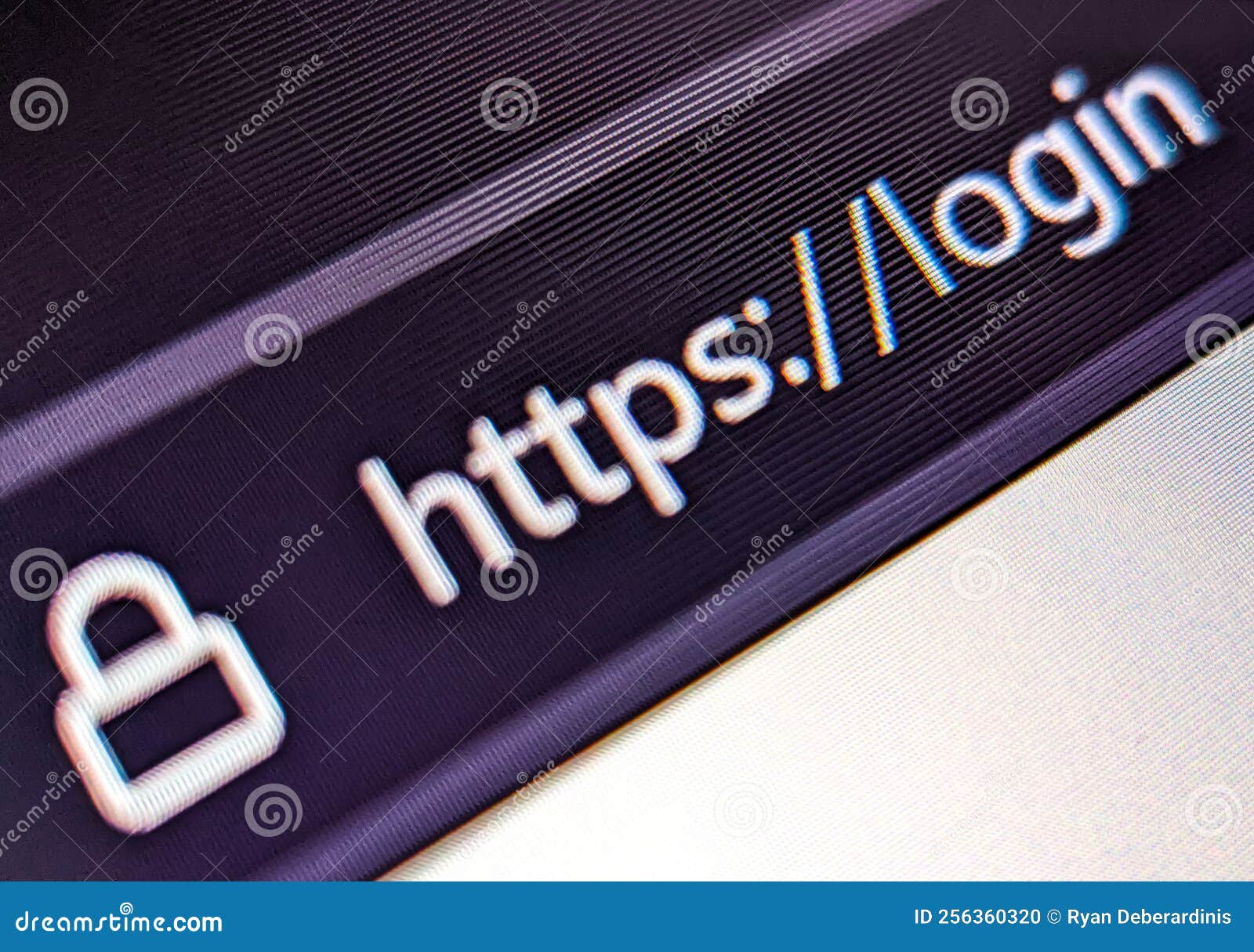 Closeup View of an Internet Web Browser with Secure URL Displayed on a ...