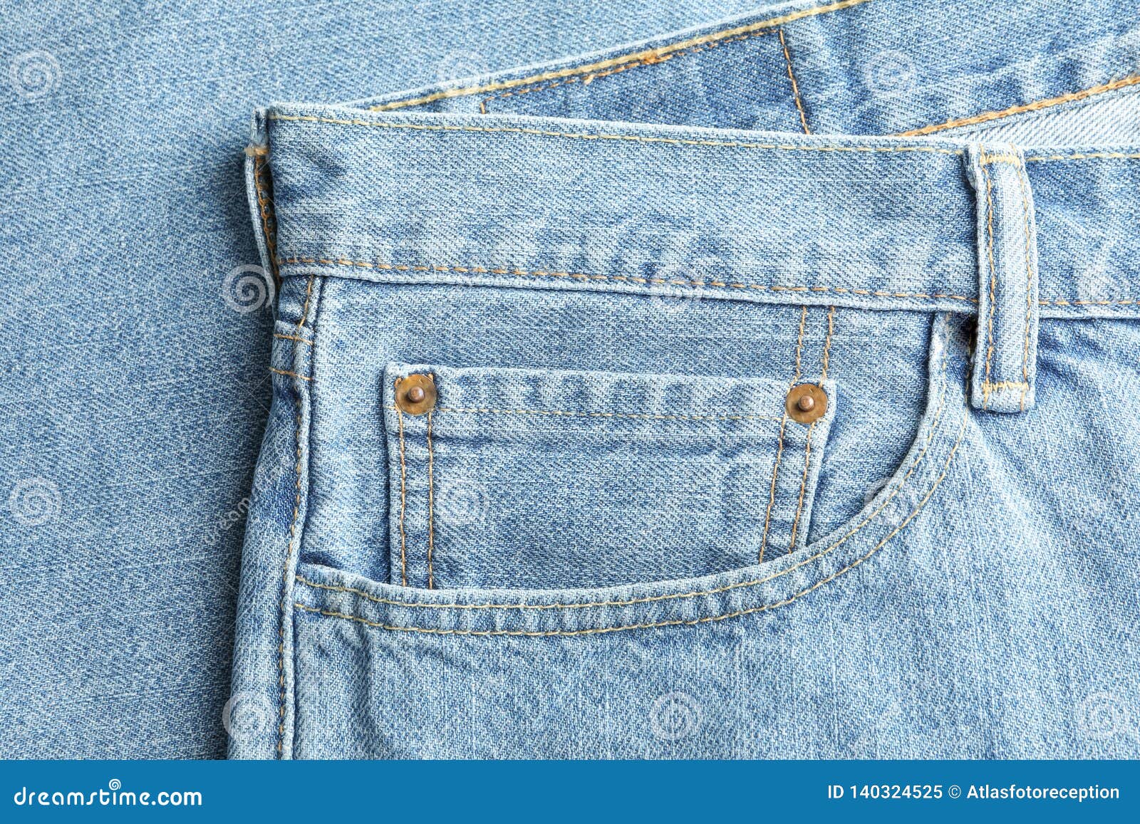 Closeup View of Jeans Pocket As Background Stock Illustration ...