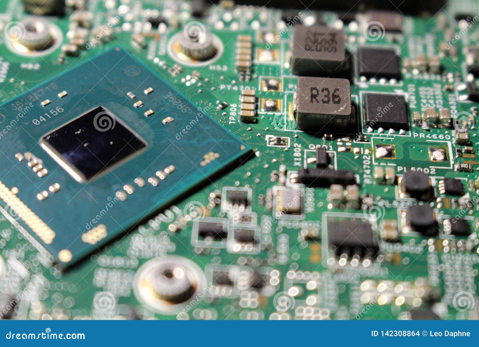 Closeup View at Laptop Motherboard and Components Stock Photo - Image ...