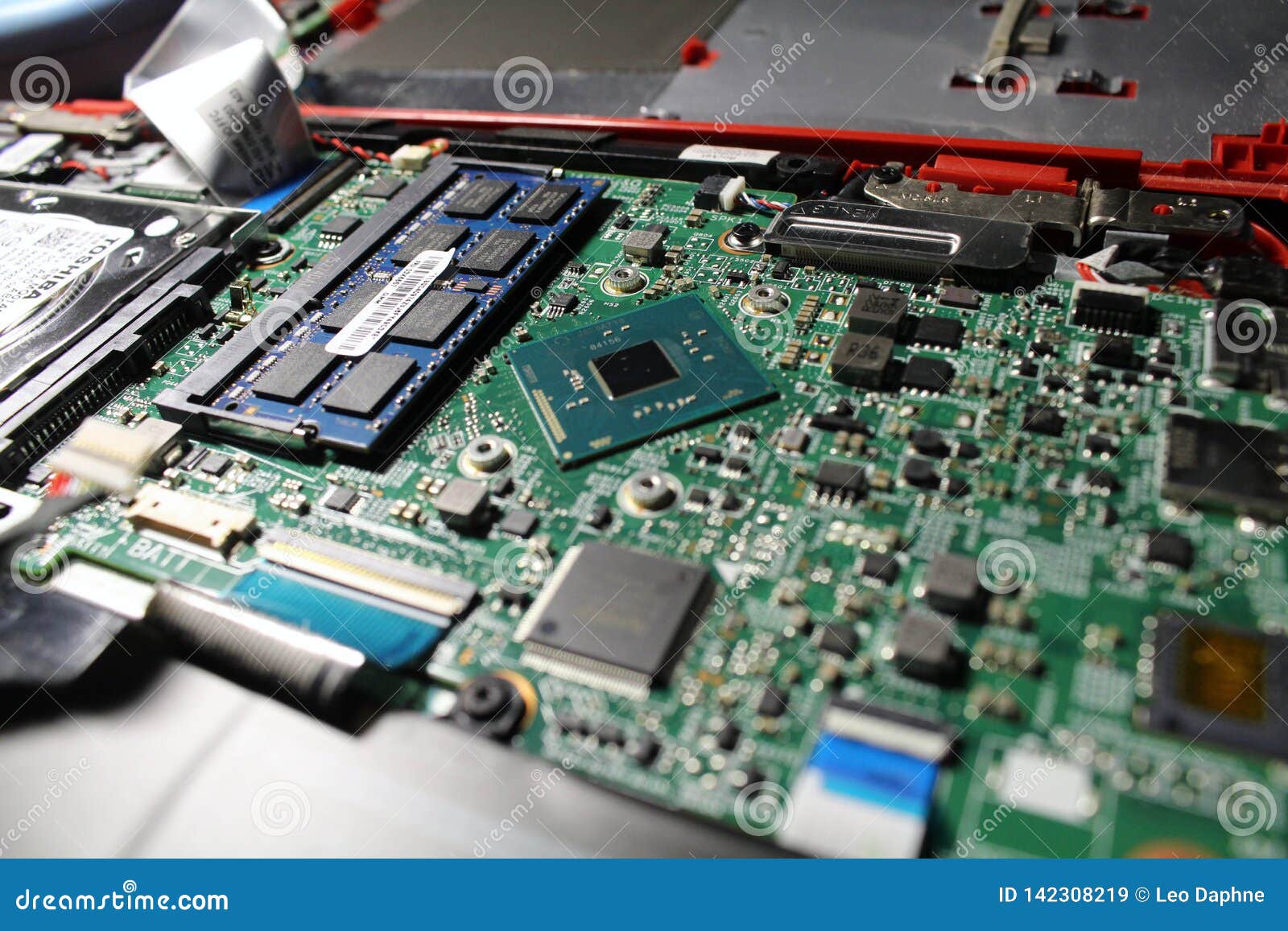 Closeup View at Laptop Motherboard and Components Editorial Stock Image ...