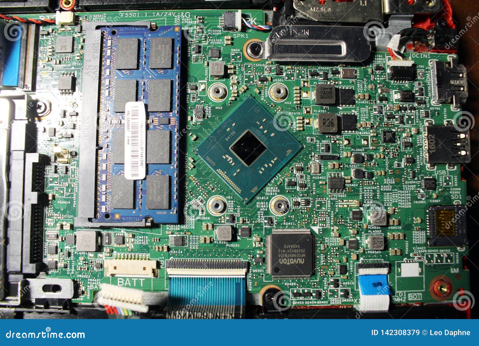 Closeup View at Laptop Motherboard and Components Editorial Stock Image ...