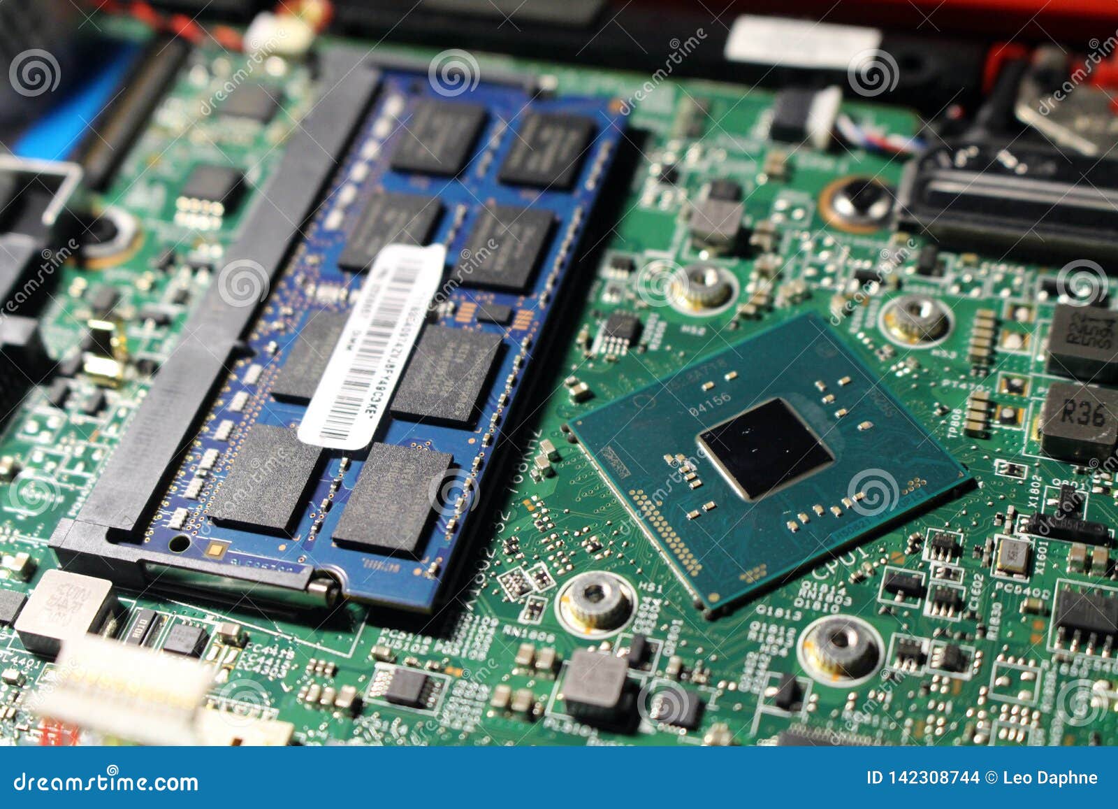 Closeup View At Laptop Motherboard And Components Editorial Stock Image Image Of Chip