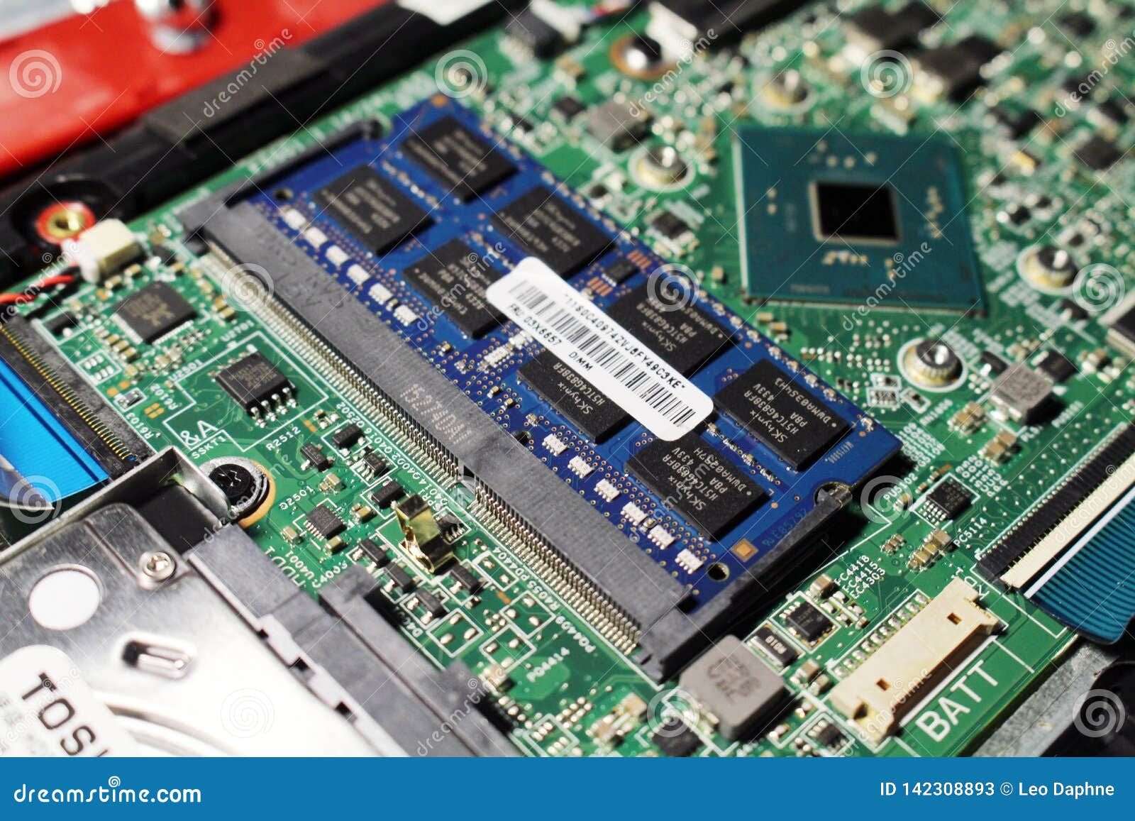 Laptop Motherboard Closeup Electronic Components Circuit Board ...