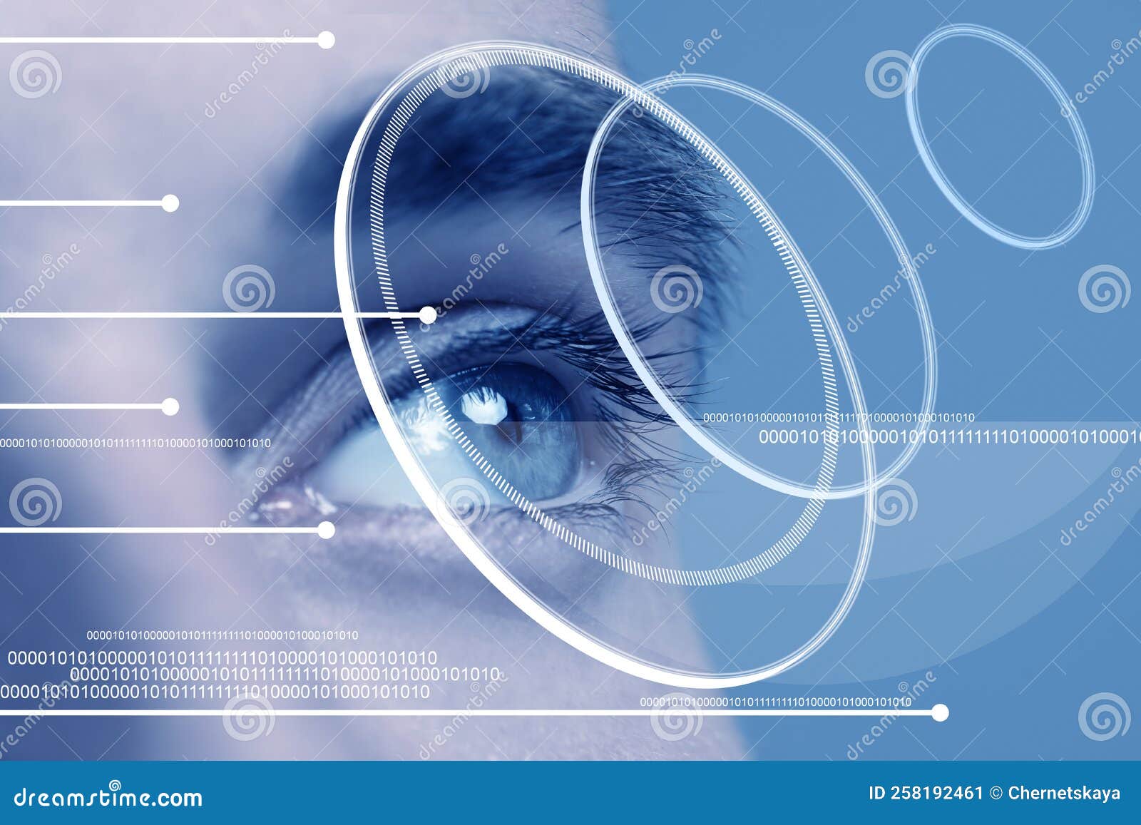 Closeup View of Man in Process of Scanning, Focus on Eye Stock Image ...