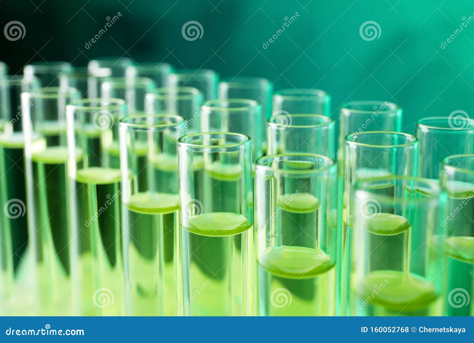 Closeup View of Many Test Tubes with Liquid Stock Photo - Image of ...