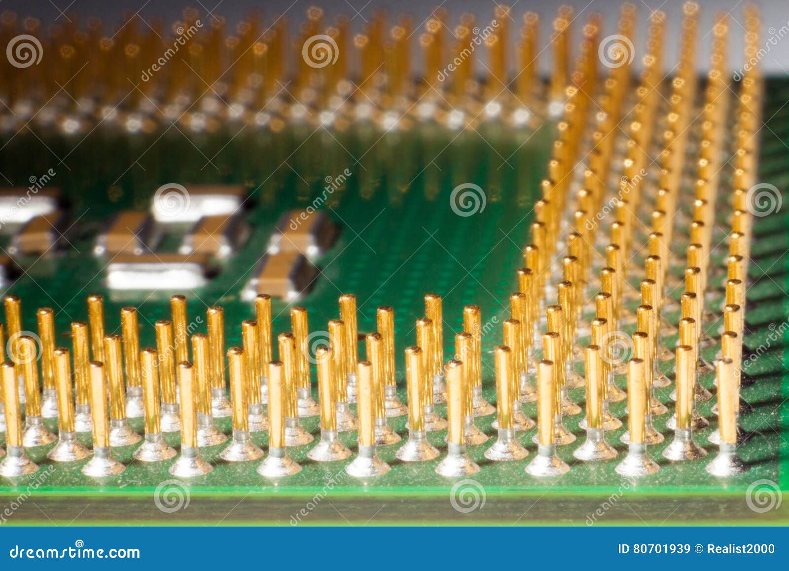 Closeup View Microprocessor Pins Stock Image - Image of concept ...