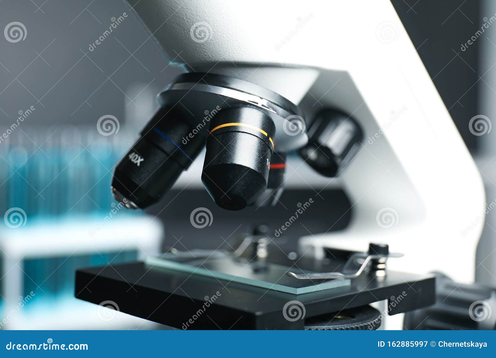 Closeup View of Modern Microscope. Medical Equipment Stock Image ...