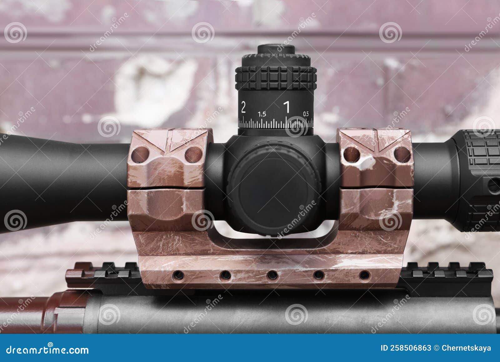 Closeup View of Modern Powerful Sniper Rifle with Telescopic Sight ...
