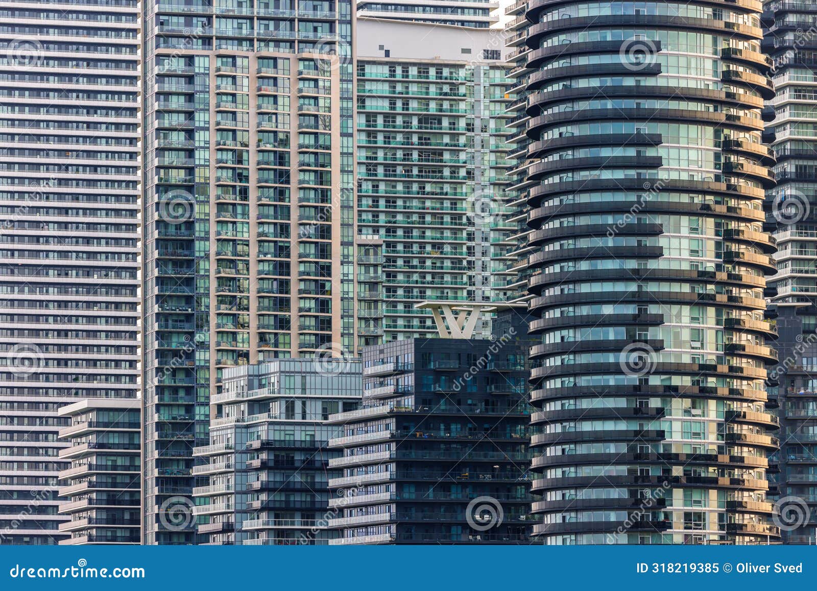Closeup View of Modern Skyscraper Facades Stock Image - Image of blue ...