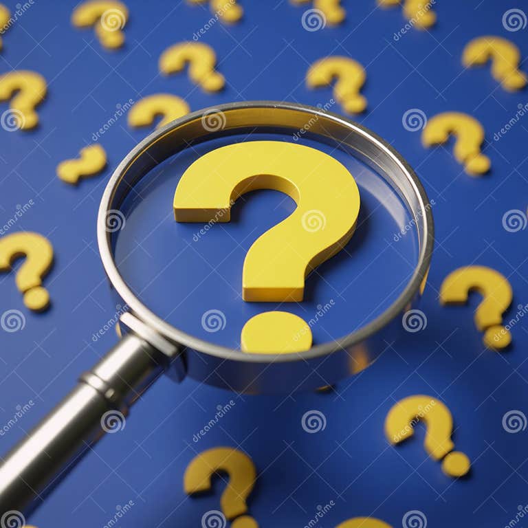 Closeup View of Multiple Question Marks with a Highlighted Yellow One ...