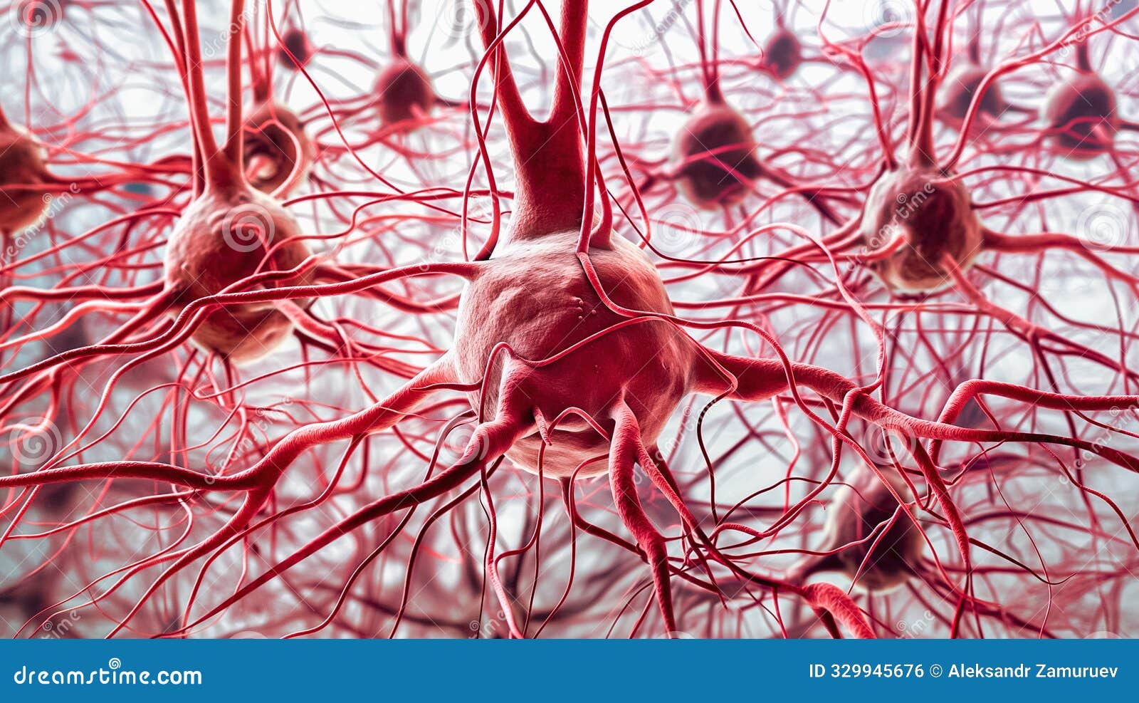 CloseUp View of Neurons and Synapses in the Brain, Exploring Complex ...