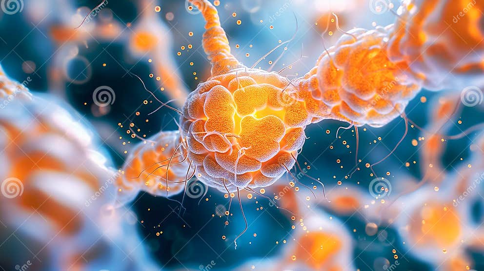 CloseUp View of Neurons and Synapses in the Brain, Exploring Complex ...