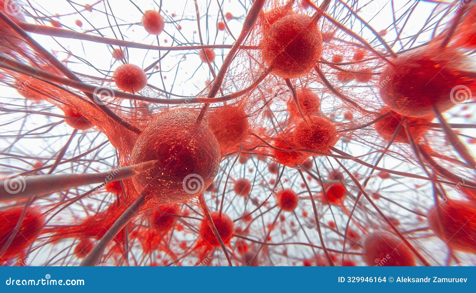 CloseUp View of Neurons and Synapses in the Brain, Exploring Complex ...