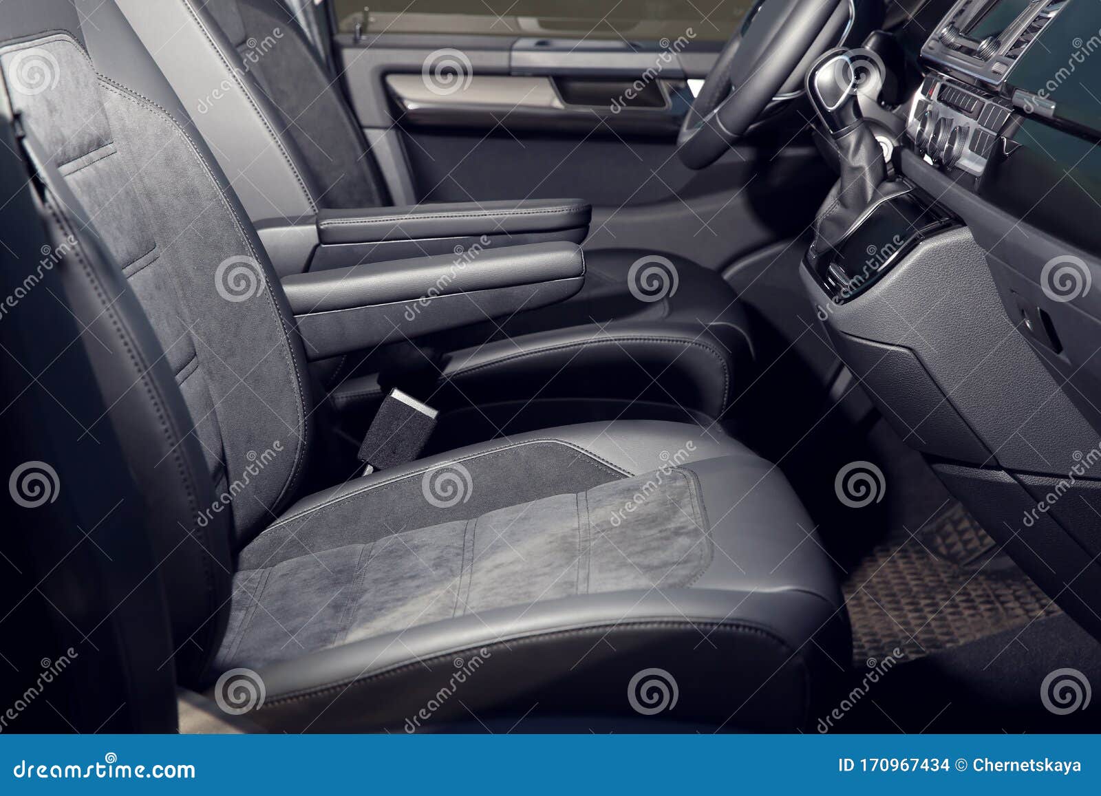 Closeup View of New Car Inside Stock Photo - Image of speed, computer ...