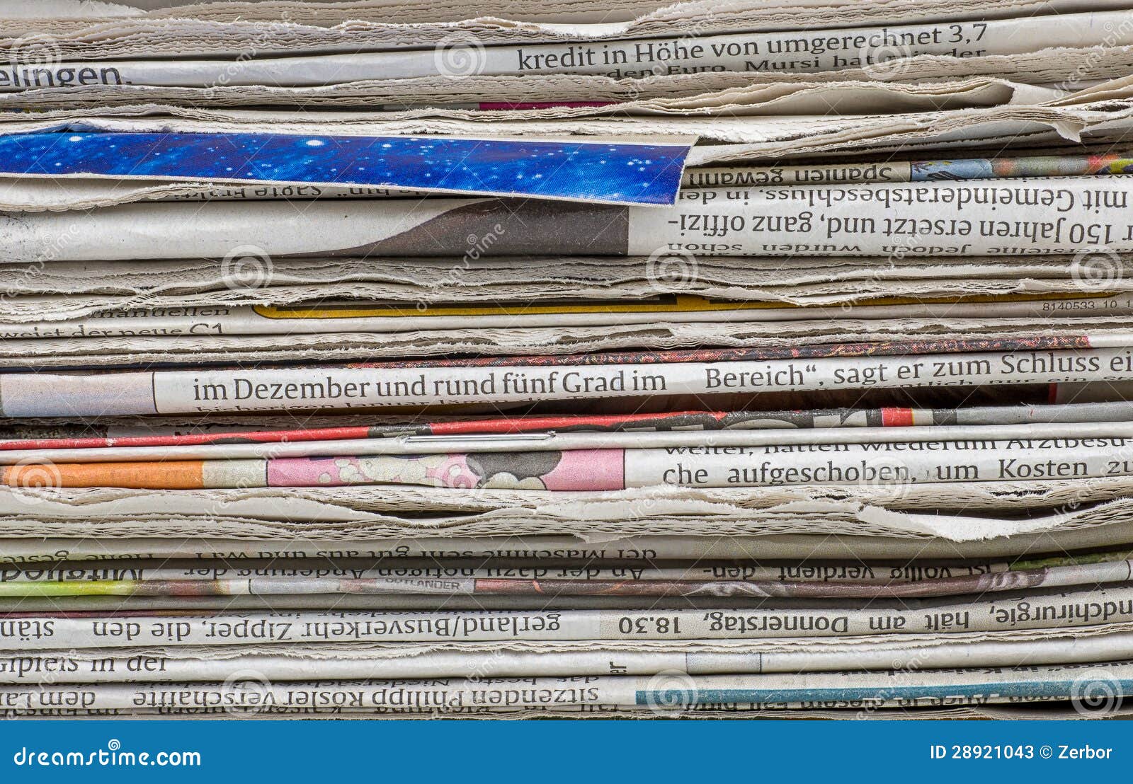 Closeup View of a Newspaper Stack Stock Image - Image of paper, pile ...