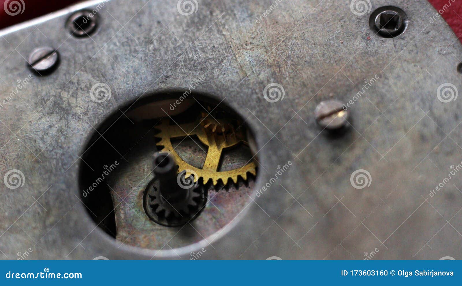 Closeup View of the Old Mechanism. Abstract Techno Background Stock ...