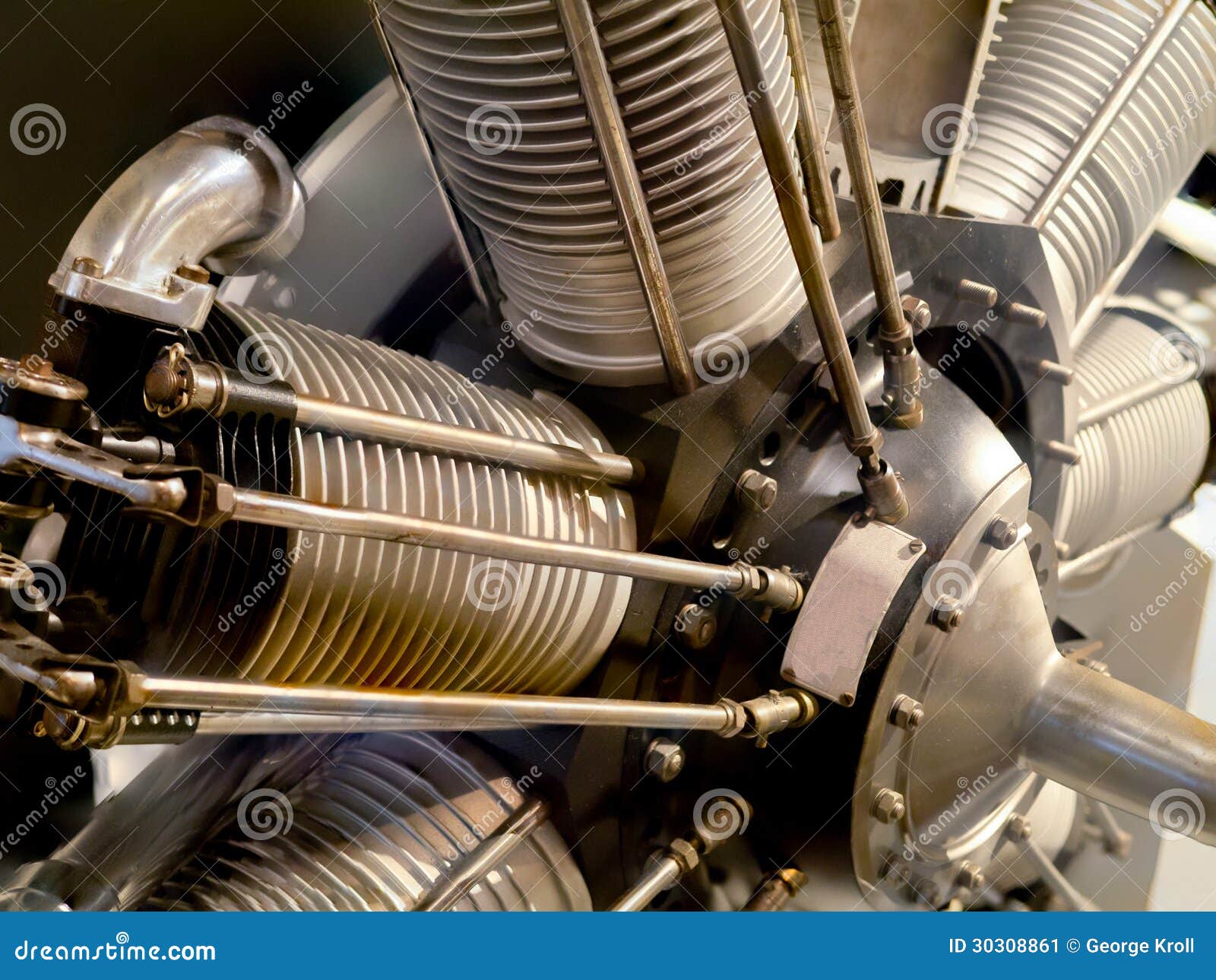 Vintage Radial Airplane Engine Stock Image - Image of closeup, power ...