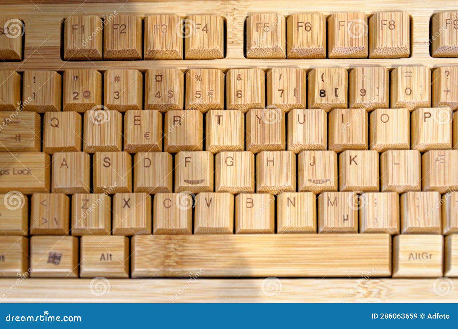 Closeup View on an Old Wooden Computer Keyboard Editorial Stock Image ...