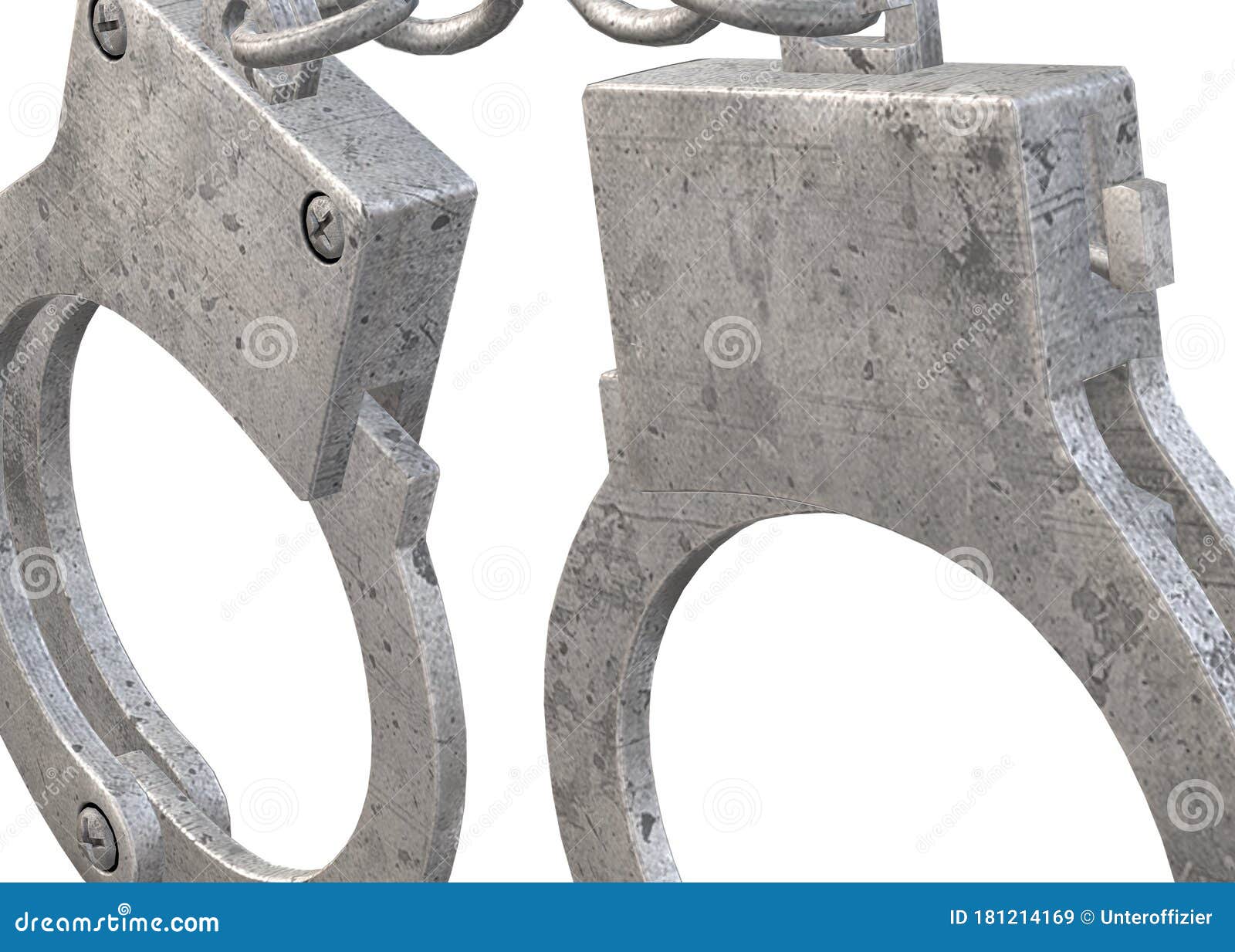 Closeup View of a Pair of Handcuffs Against a White Backdrop Stock ...