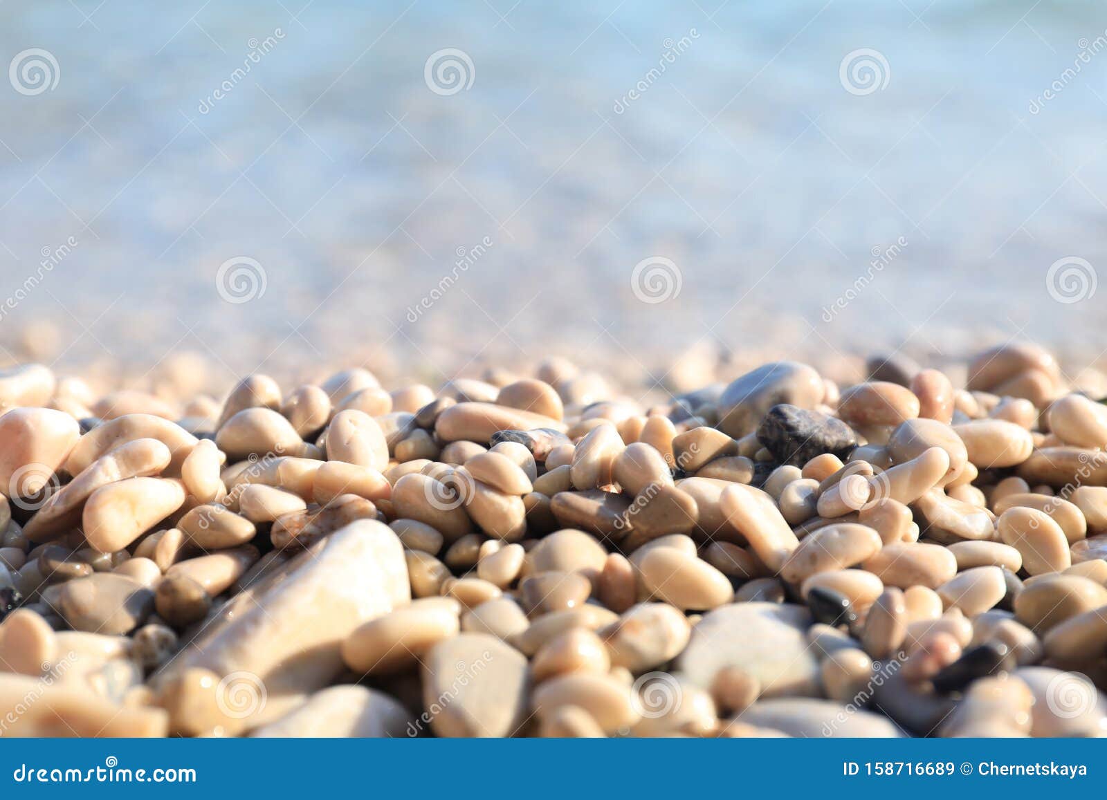 Closeup View of Pebble Beach Stock Image - Image of shore, closeup ...