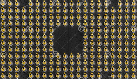 CPU Pin Grid Array - Close Angled - Bottom of Computer Microprocessor ...