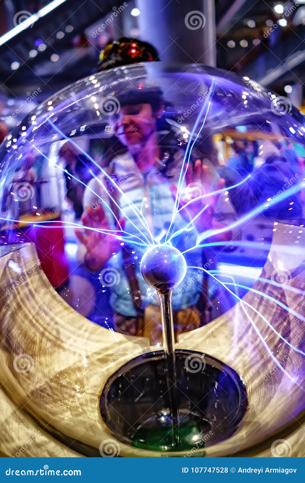 Closeup View of Plasma Ball Stock Photo - Image of force, moving: 107747528