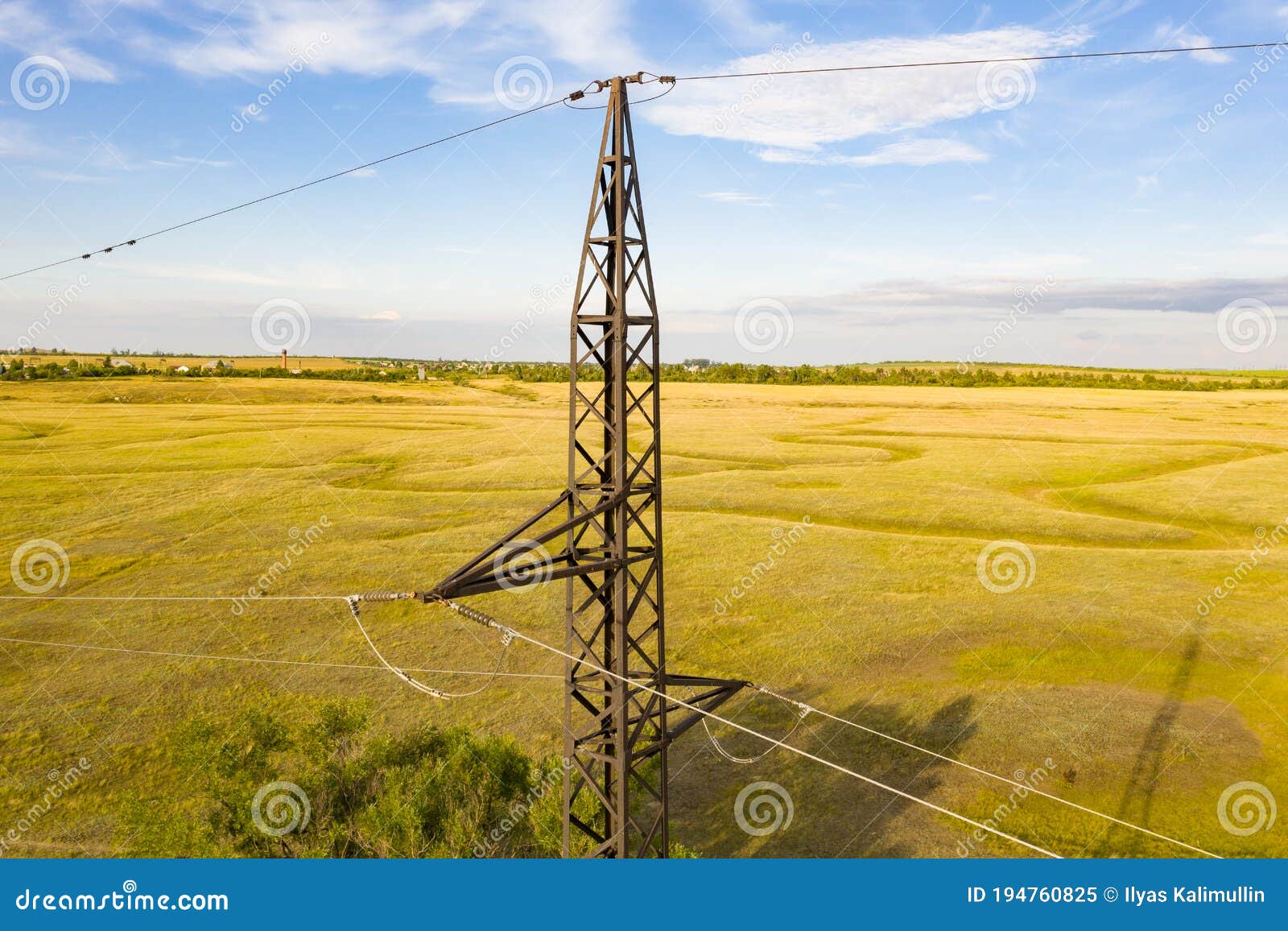 Closeup View of Power Line Pillar Stock Image - Image of drone, pylon ...