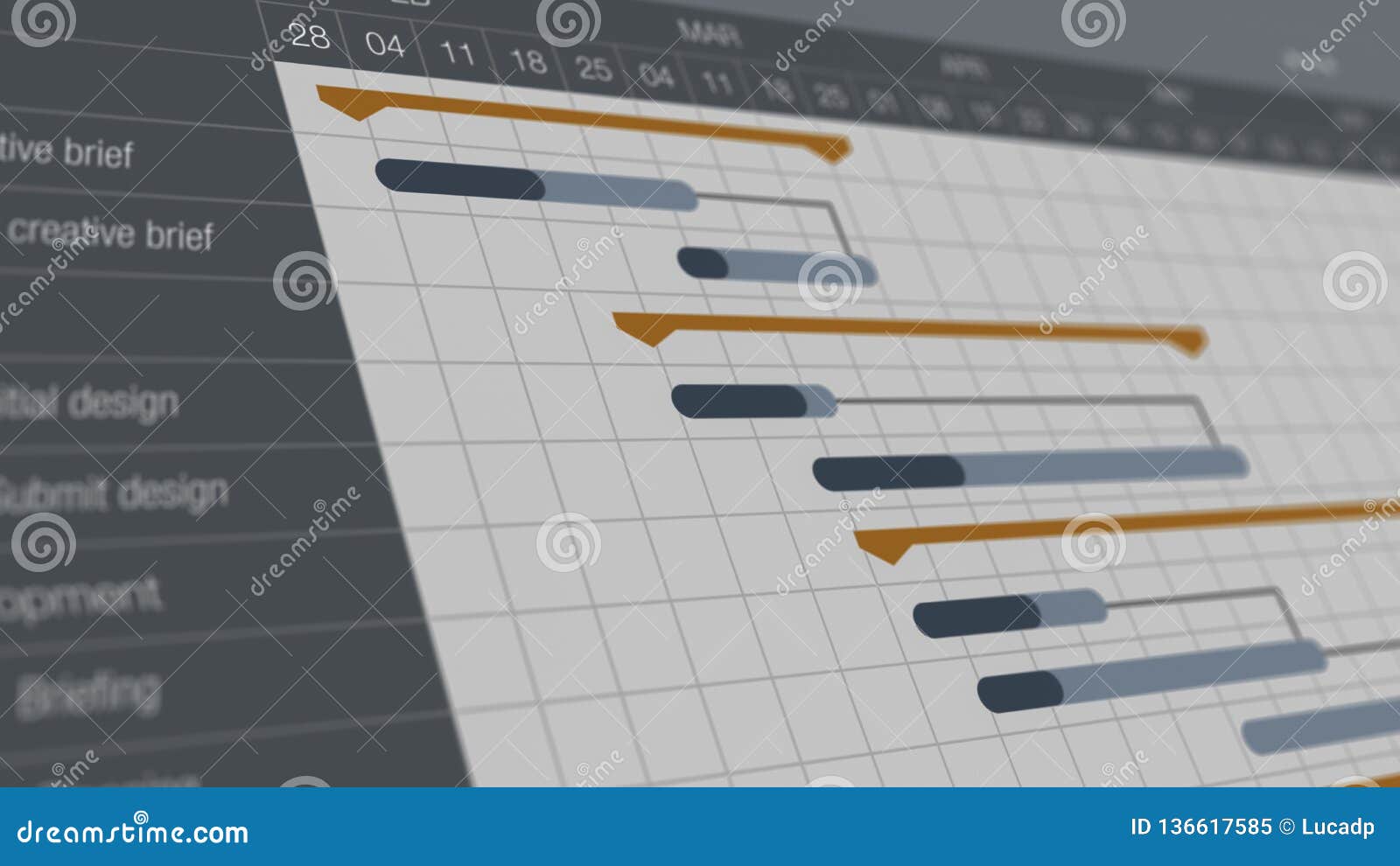3d Close Up Of Gantt Chart Royalty-Free Cartoon | CartoonDealer.com ...