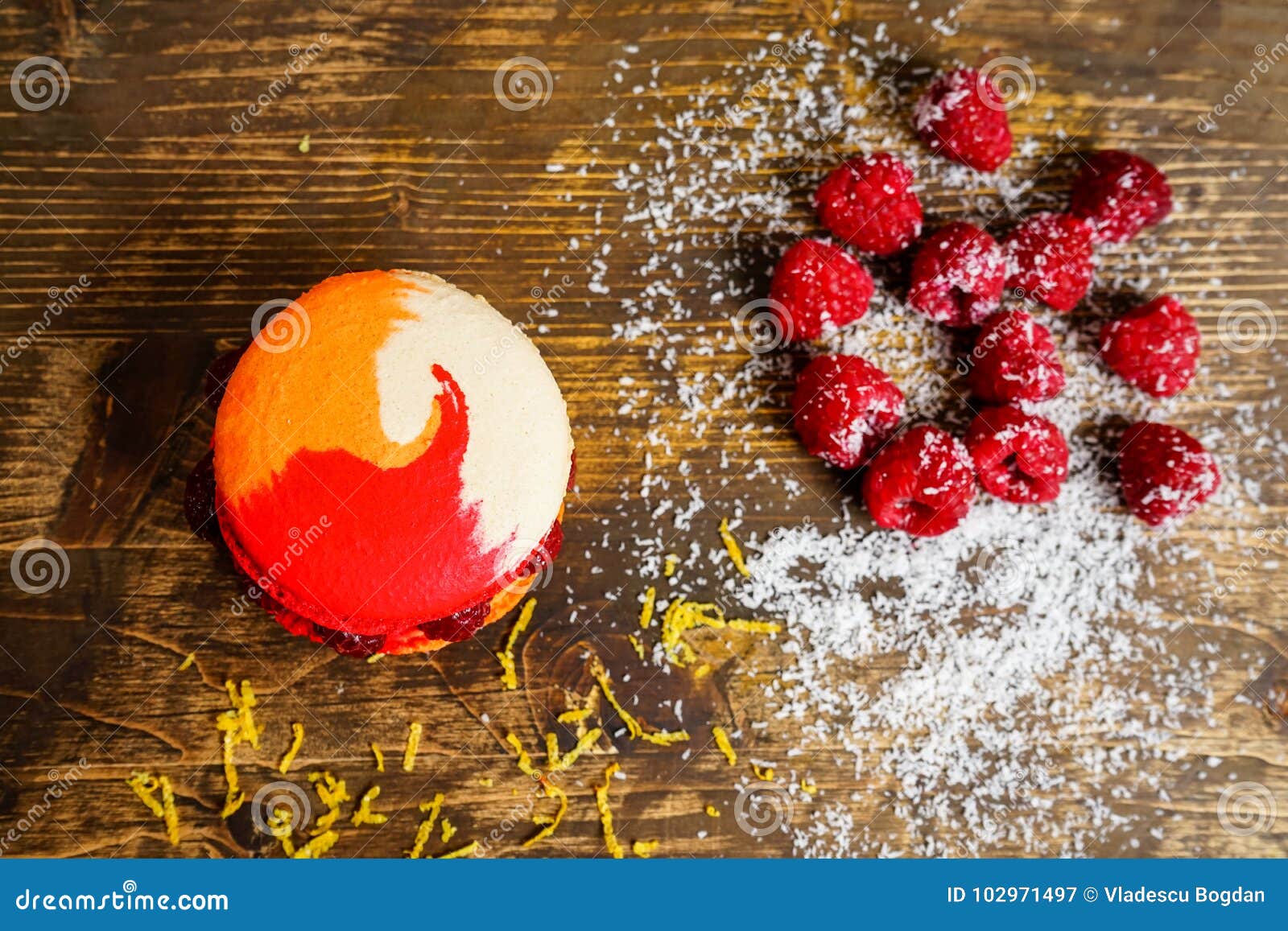 Red macaron top view stock image. Image of baked, pastry - 102971497