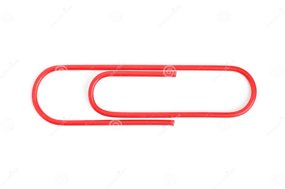 Closeup View of a Red Paperclip Stock Image - Image of attachment ...