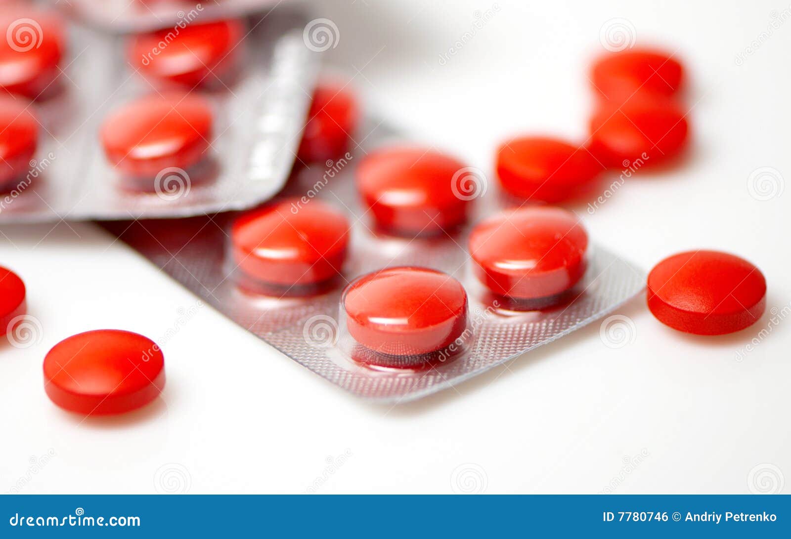 Closeup View of Red Pills in Their Container Stock Photo - Image of ...