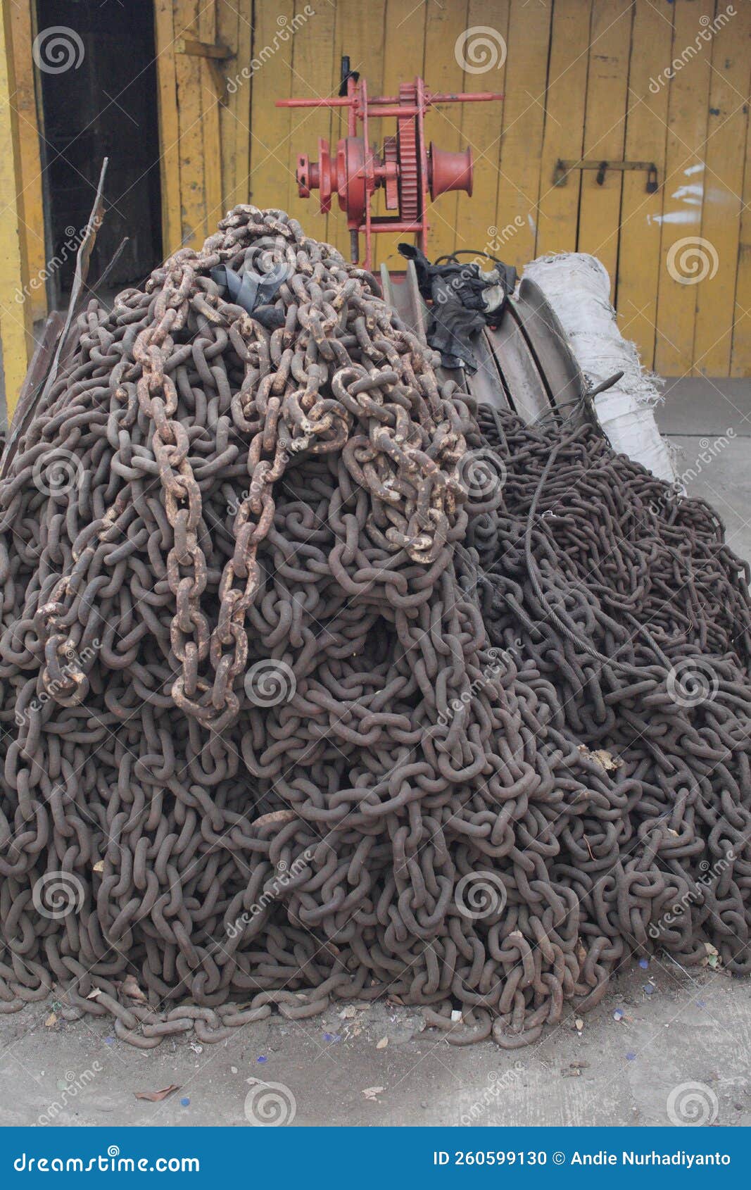 The Closeup View of Rustic and Old Iron Rope Stock Photo - Image of ...