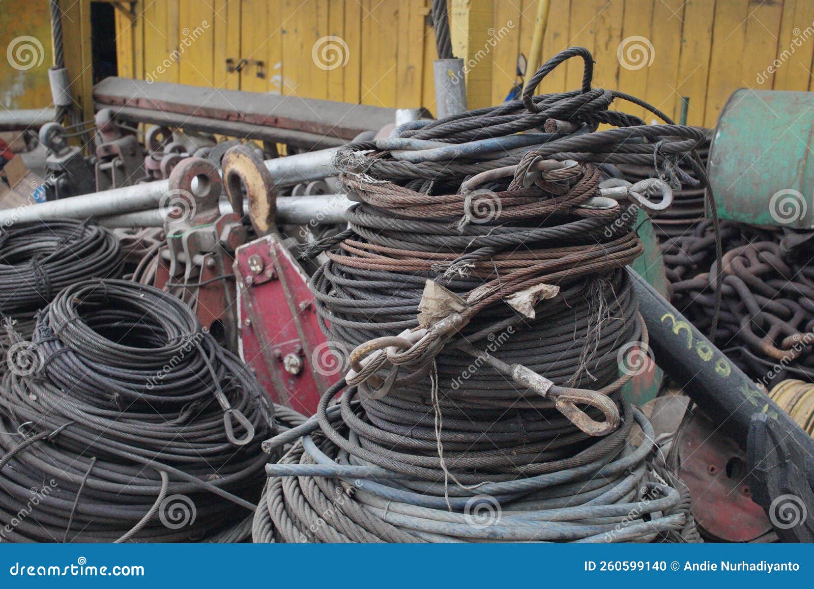 The Closeup View of Rustic and Old Iron Rope Stock Photo - Image of ...
