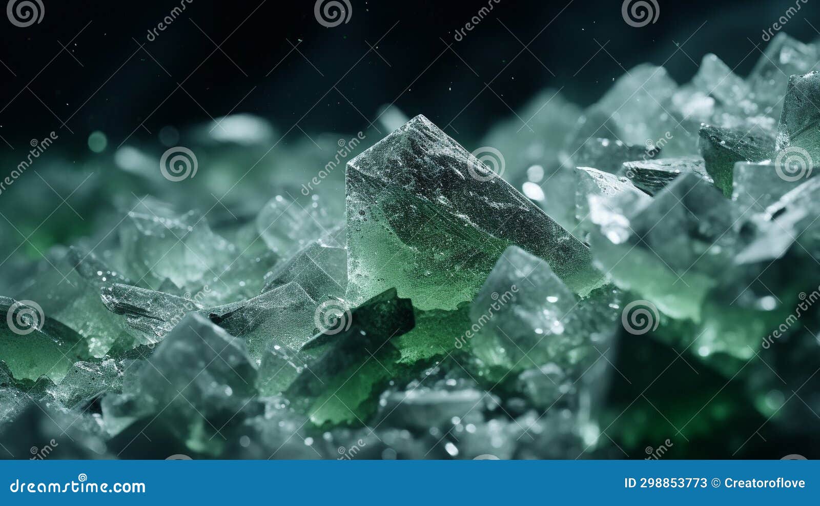 Closeup View of Salt Green Crystals Formation Stock Illustration ...