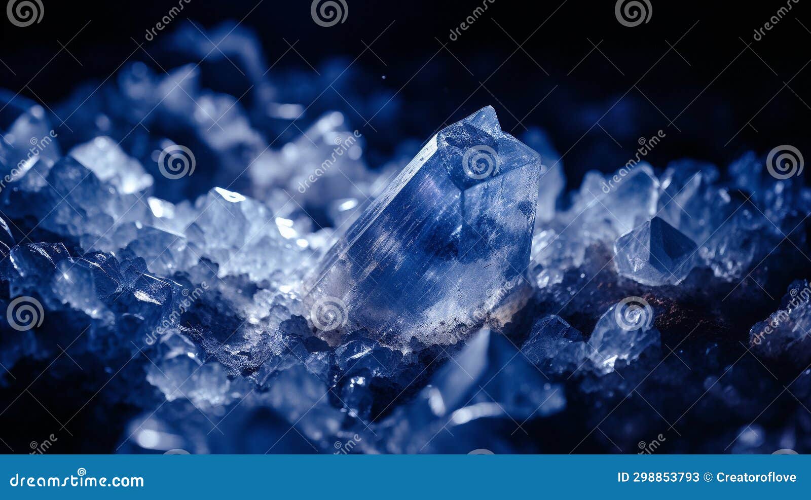 Closeup View of Salt Indigo Crystals Formation Stock Illustration ...