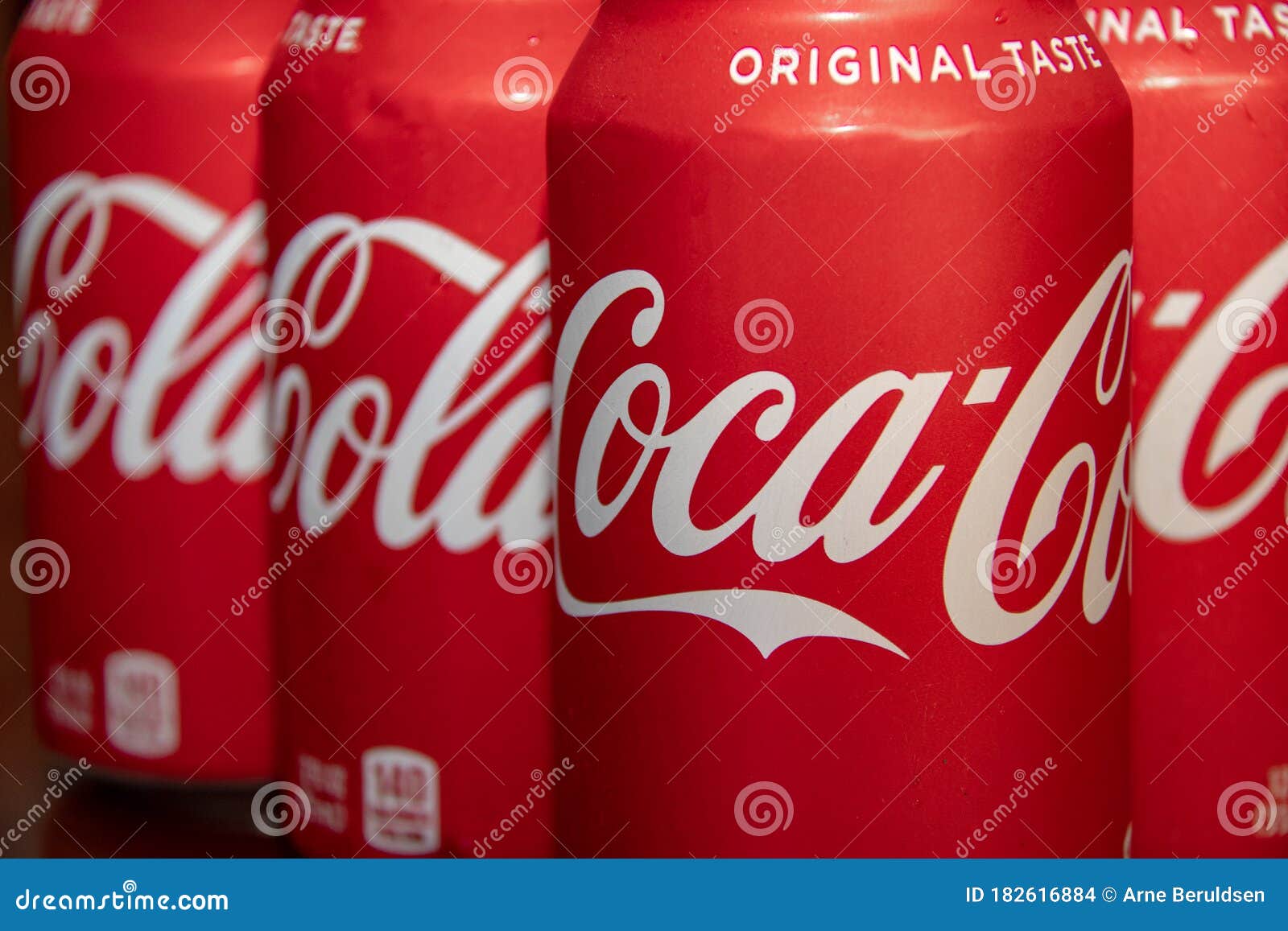Closeup View of Several Cans of Coca Cola Editorial Stock Image - Image ...