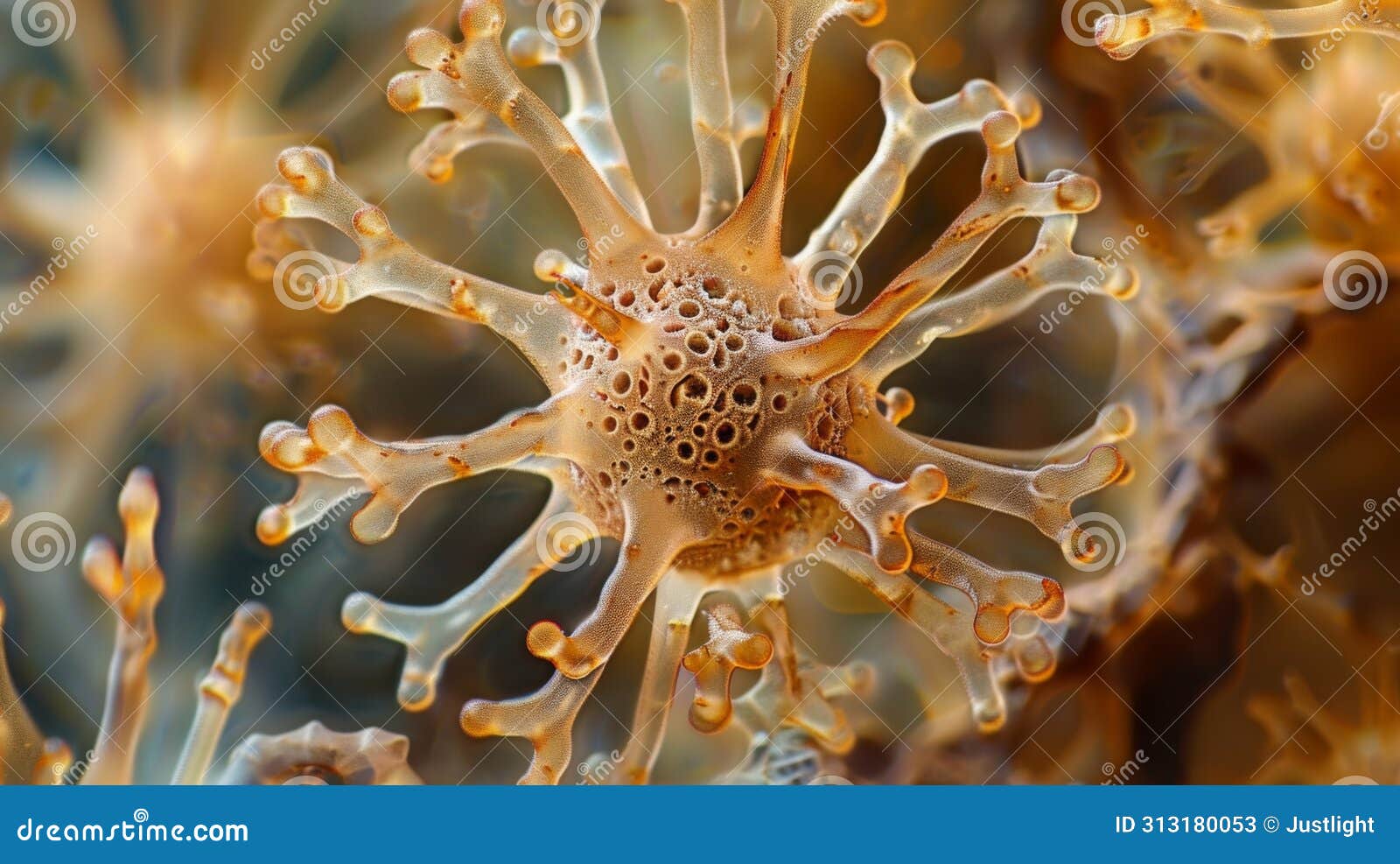 A Closeup View of a Single Conidium Showing Its Spherical Shape and the ...