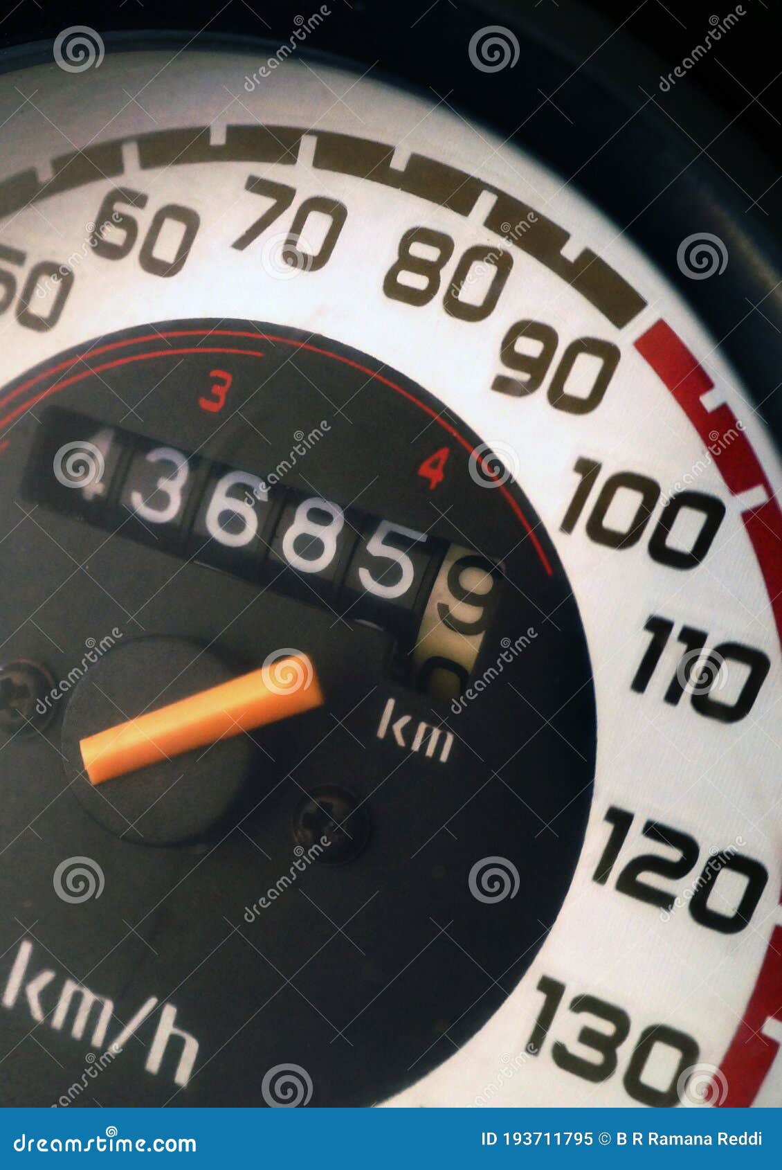 Closeup View of Speed Meter of an Automobile Stock Image - Image of ...