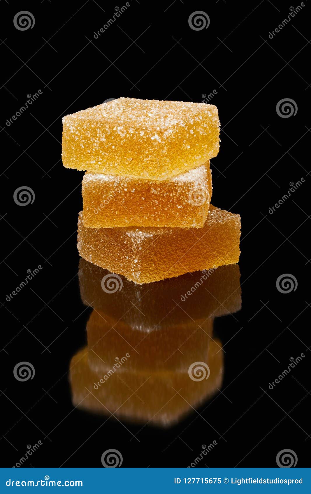 Closeup View of Stack of Jelly Candies on Black Background Stock Image ...