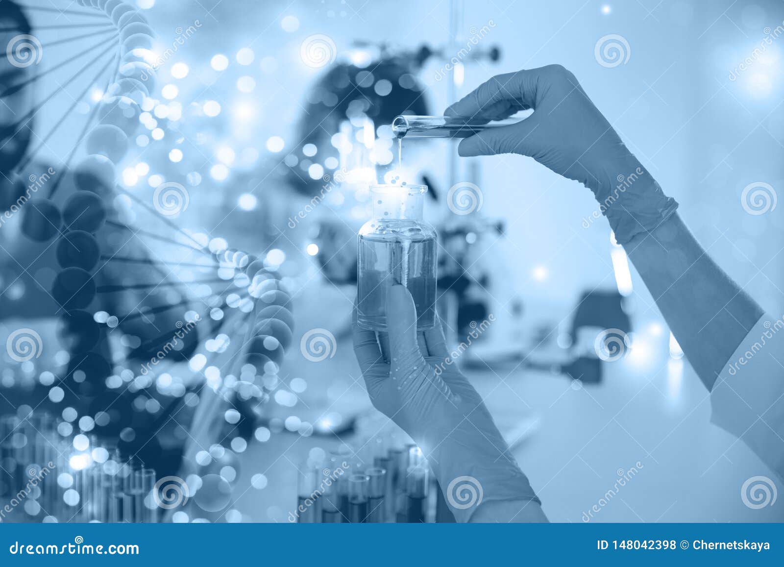 Closeup View of Student Working in Modern Scientific Laboratory ...