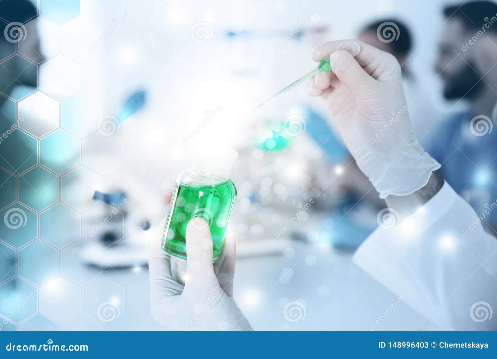 Closeup View of Student Working in Modern Scientific Laboratory ...