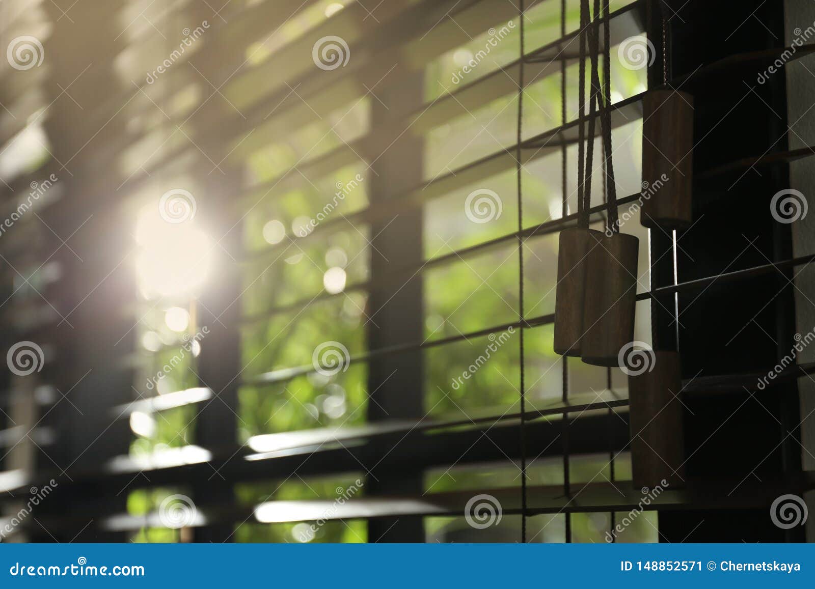 Closeup View of Sunlit Horizontal Window Stock Image - Image of object ...